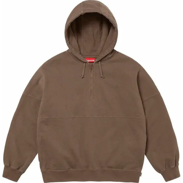 Supreme Wrapped Half Zip Hooded Sweatshirt 'brown Tan - Brown/tan