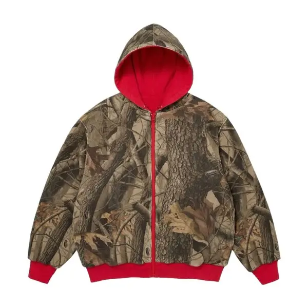 Supreme Fw26 Reversible Work Zip Up Hooded Sweatshirt