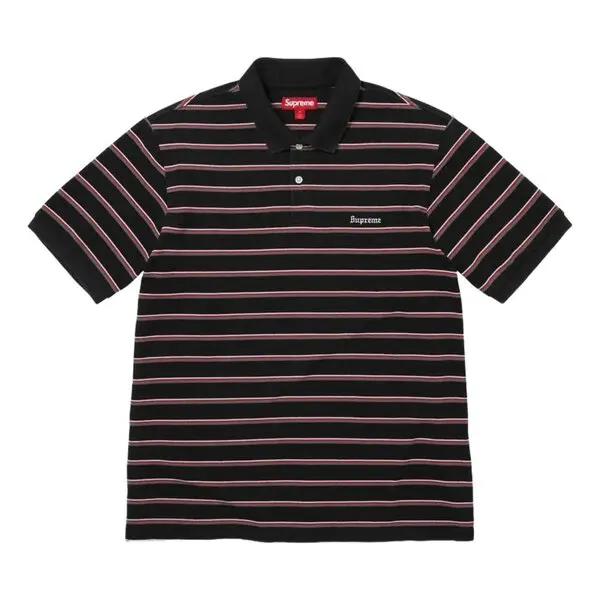 Supreme Fw26 Stripe Polo - Black