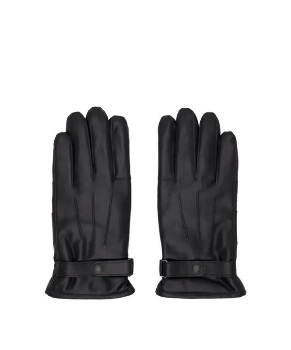 Barbour Burnished Leather Gloves - Black