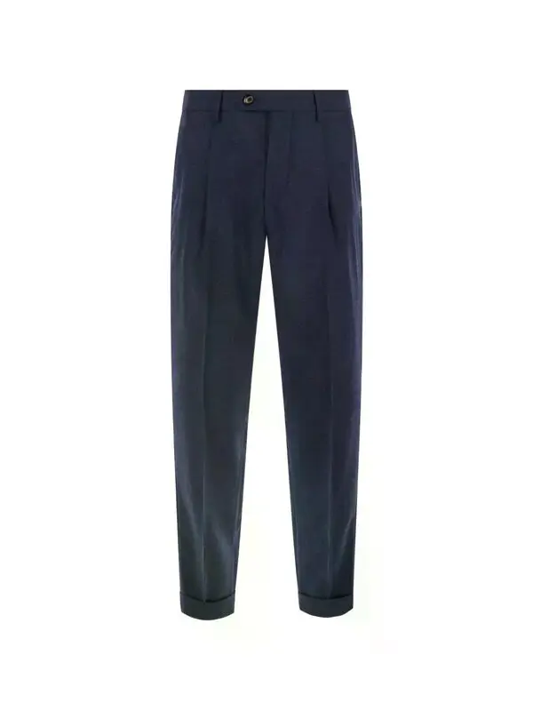 MICHAEL COAL Pleated Turn-up Trousers