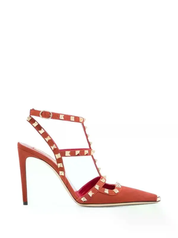 Valentino Garavani Rockstud Suede Pumps 100mm - Red