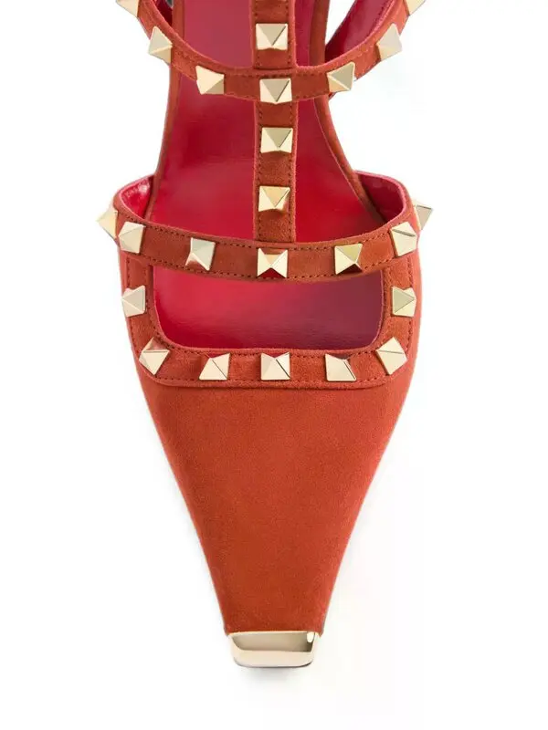 Valentino Garavani Rockstud Suede Pumps 100mm - Red