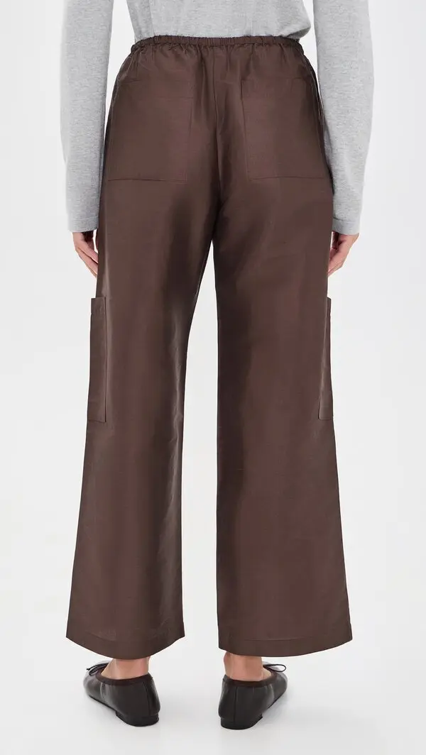 Donni. The Silk Taffeta Drawstring Cargo Pants