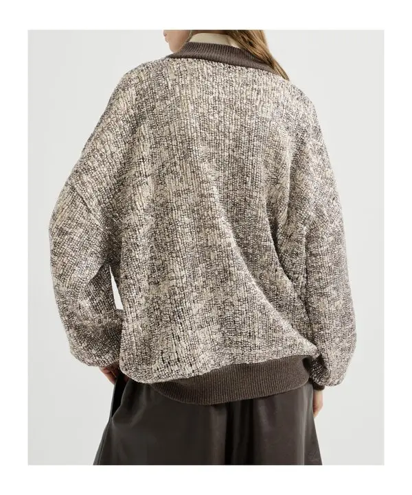 Brunello Cucinelli Craquelé Embroidered Cardigan