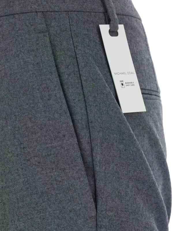 MICHAEL COAL Pleated Turn-up Trousers