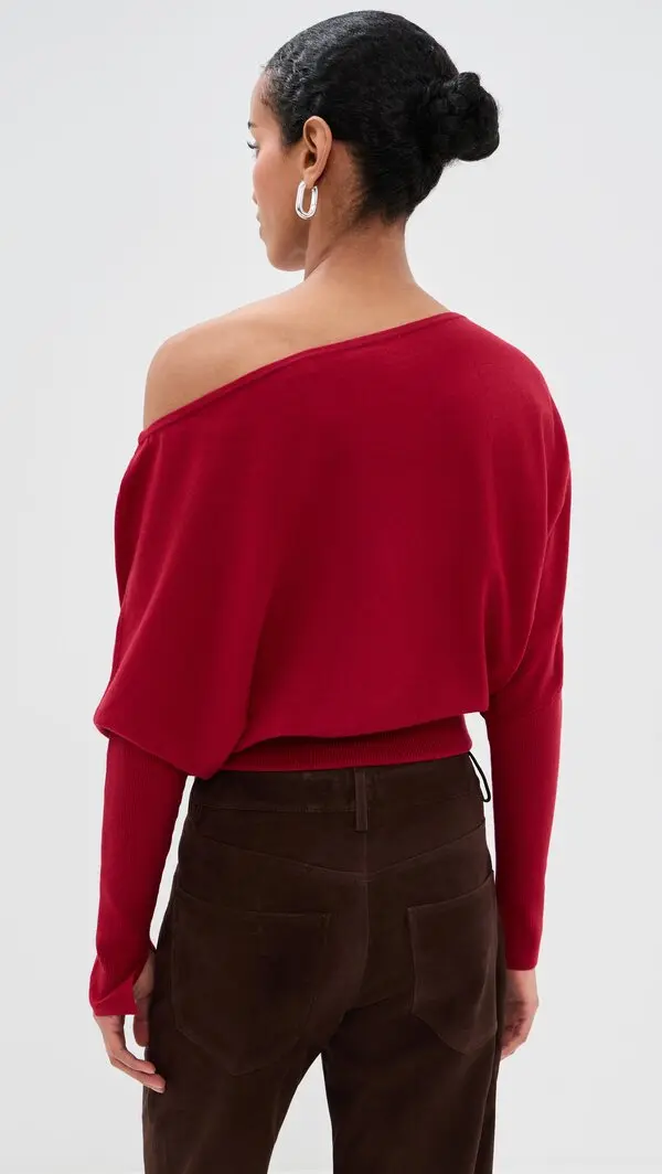 Simkhai Lavina Draped Off Shoulder Sweater