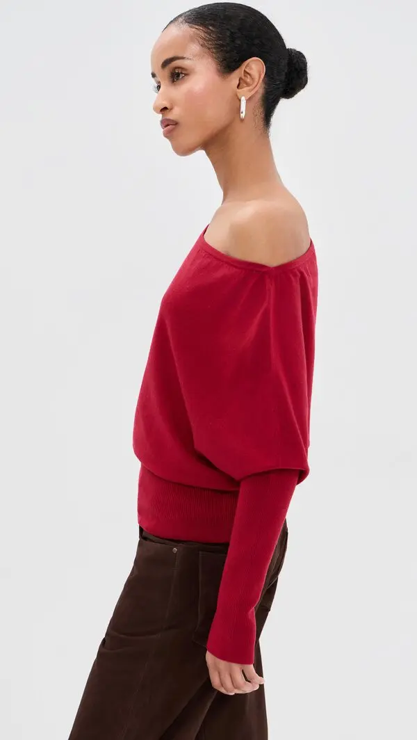 Simkhai Lavina Draped Off Shoulder Sweater
