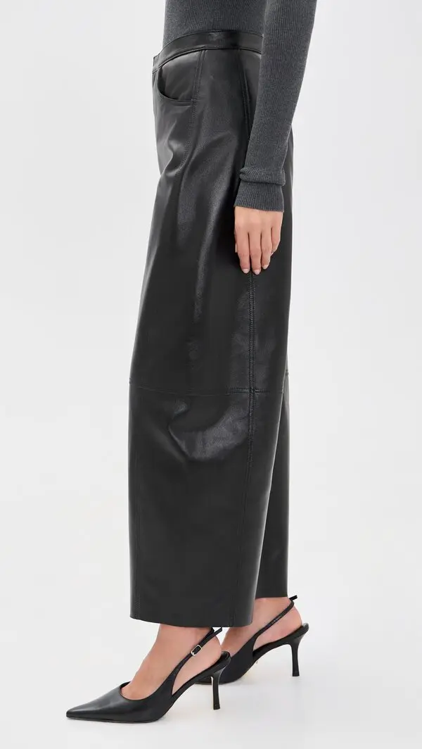JAMIE HALLER The Lambskin Leather Sculpted Baggy Pants