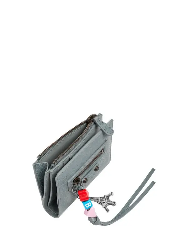 Balenciaga Le City Bifold Wallet In Arena Lambskin With Charms