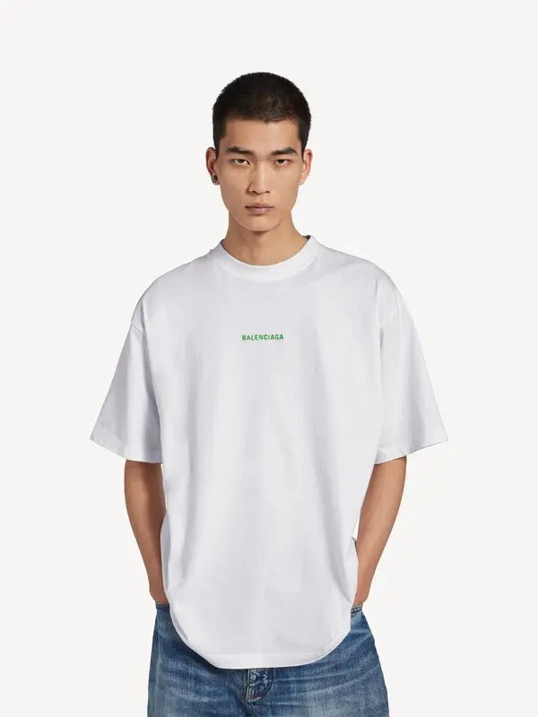 Balenciaga T-shirt Back Vestibilità Media - White