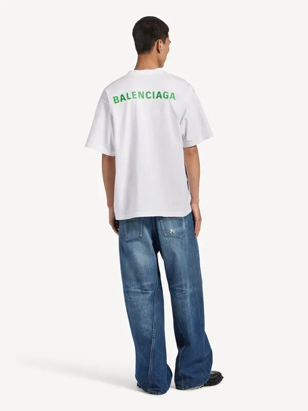 Balenciaga T-shirt Back Vestibilità Media - White