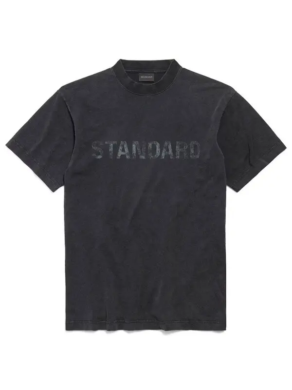 Balenciaga Standard Regular Fit T-shirt In Faded Jersey - Black