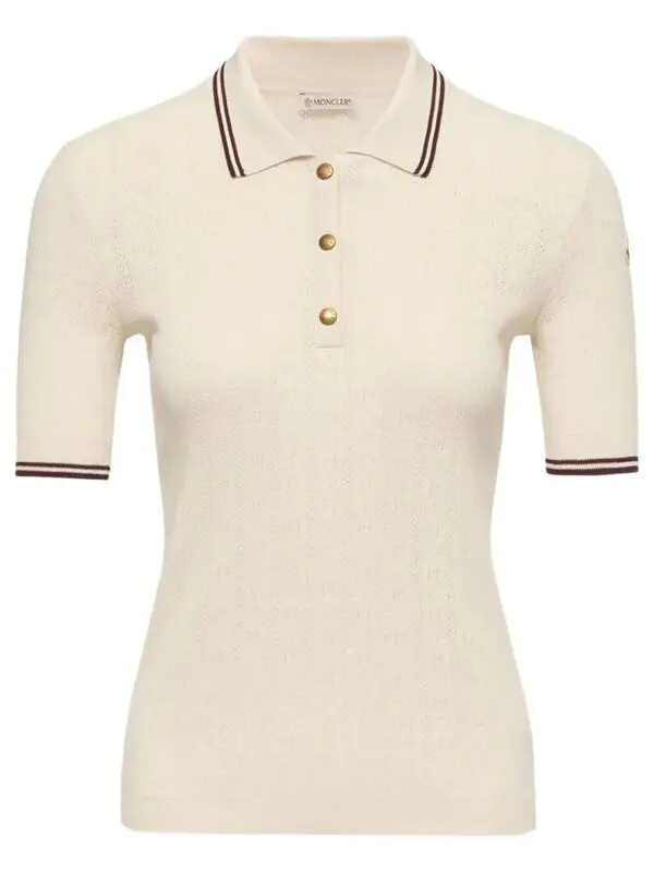 Moncler Rhombus And Logo Pattern Cotton Polo Shirt - Multicolor