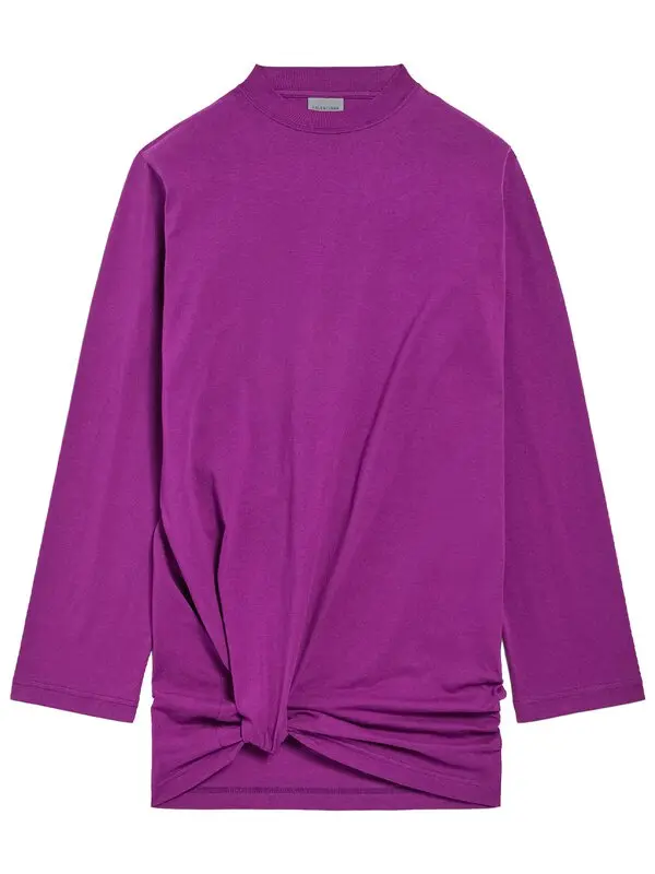 Balenciaga T-shirt A Maniche Lunghe Con Motivo Piega In Jersey Sottile - Multicolor