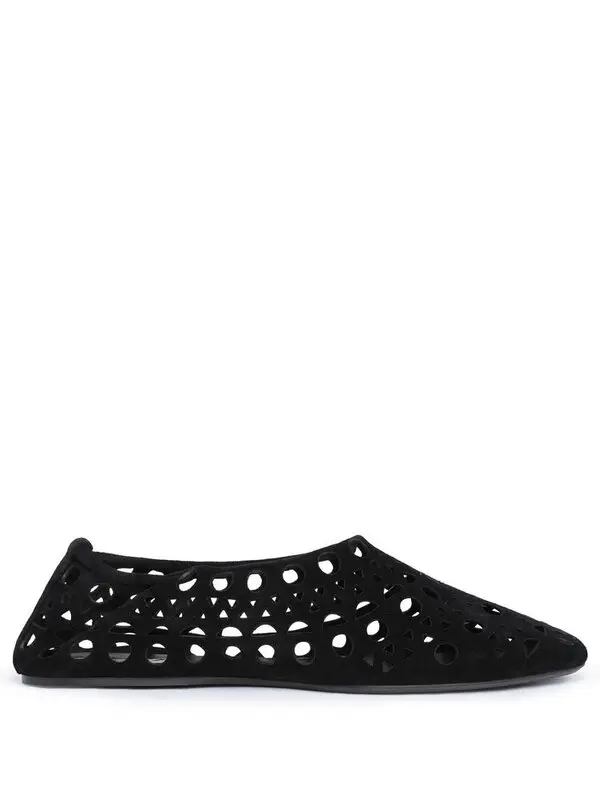 Alaïa Pantofole Vienne In Pelle Di Vitello Effetto Velluto - Black