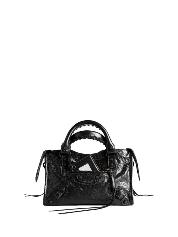 Balenciaga Borsa Le City Mini In Pelle Arena - Black