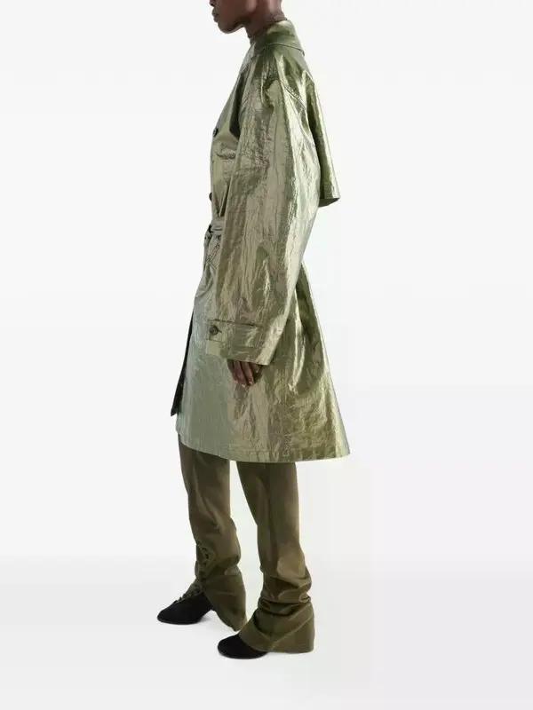 LEMAIRE Trench Coat In Water-repellent Shiny Coated Linen