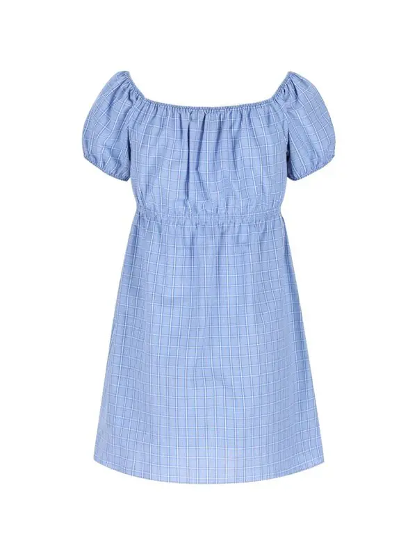 Miu Miu Plaid-pattern Popeline Mini Dress