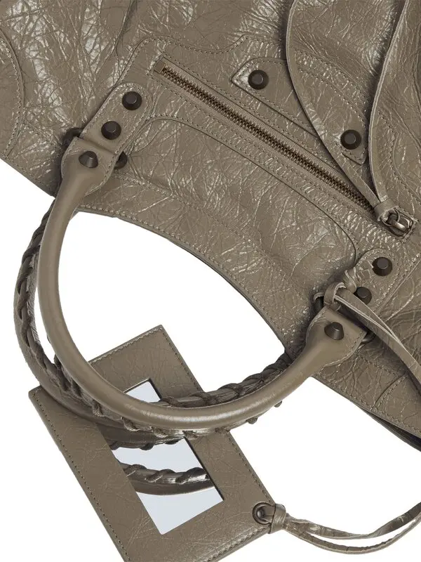 Balenciaga Le City Medium Bag In Arena Leather - Green