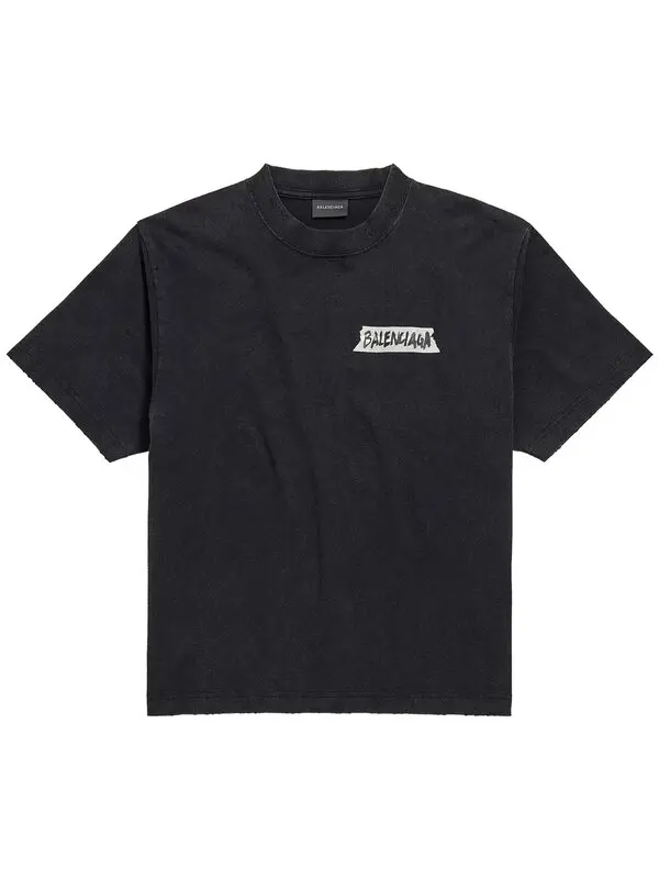 Balenciaga Masking Tape Medium Fit Jersey T-shirt - Black