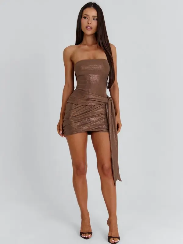 OUTCAST Daylia Mini Dress Bronze