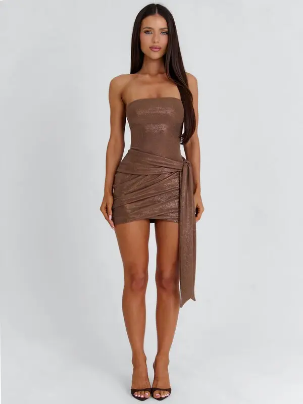 OUTCAST Daylia Mini Dress Bronze