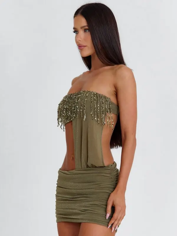 OUTCAST Ulyssa Mini Dress Khaki