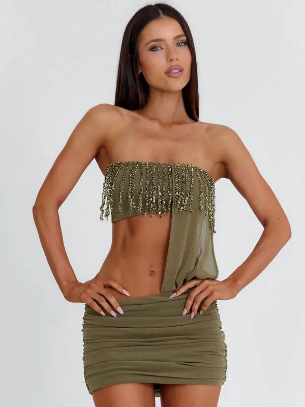 OUTCAST Ulyssa Mini Dress Khaki