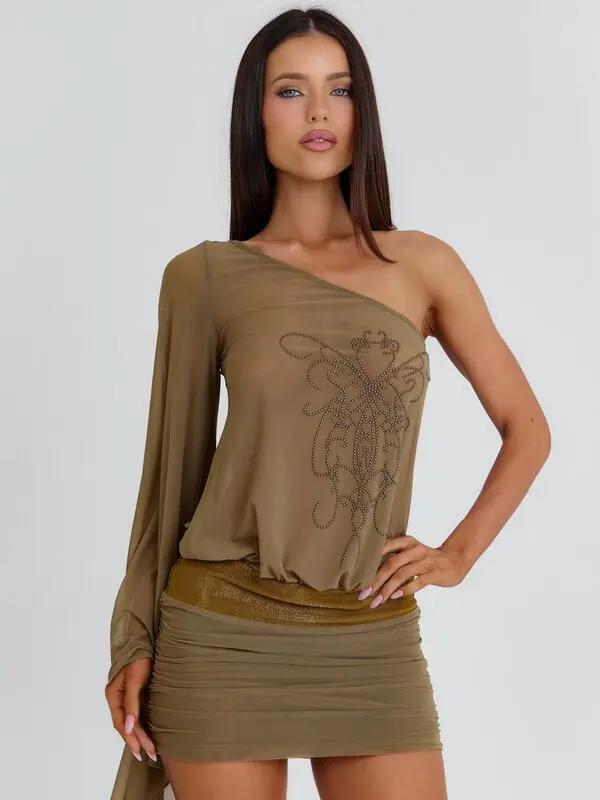 OUTCAST Caity Mini Dress Khaki