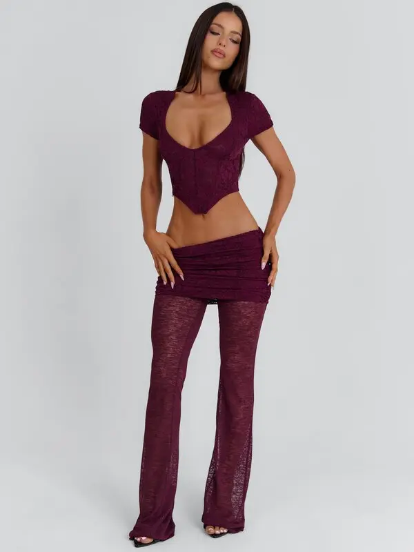 OUTCAST Nerissa Corset Top Burgundy
