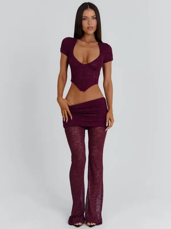 OUTCAST Nerissa Corset Top Burgundy