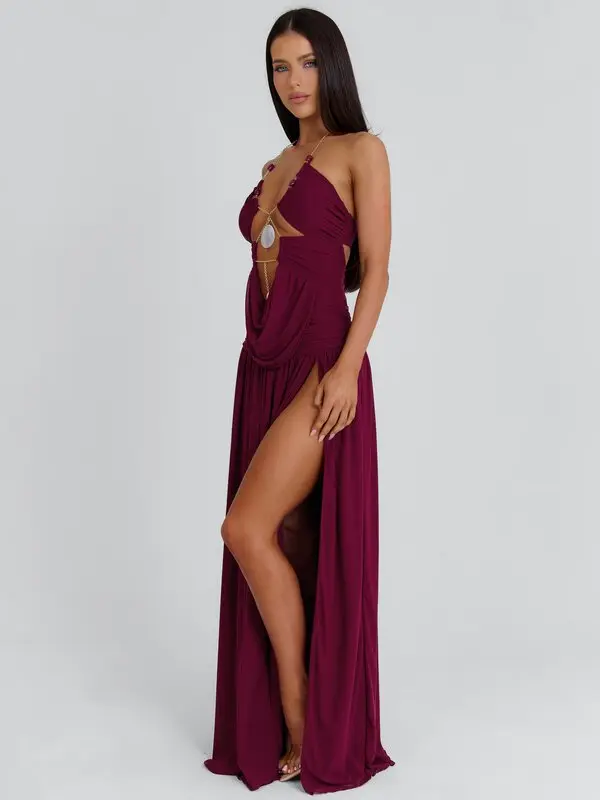 OUTCAST Nelly Maxi Dress Burgundy