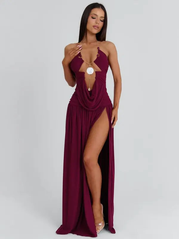 OUTCAST Nelly Maxi Dress Burgundy