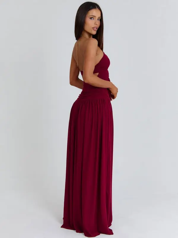 OUTCAST Nelly Maxi Dress Burgundy - Red
