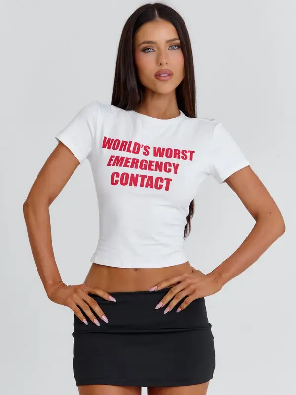 OUTCAST Emergency Contact Baby Tee