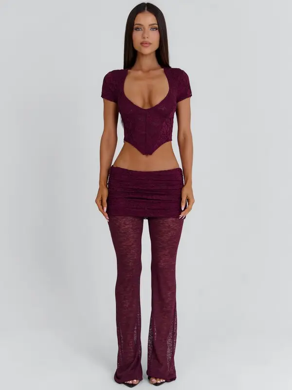 OUTCAST Nerissa Pants Burgundy - Red