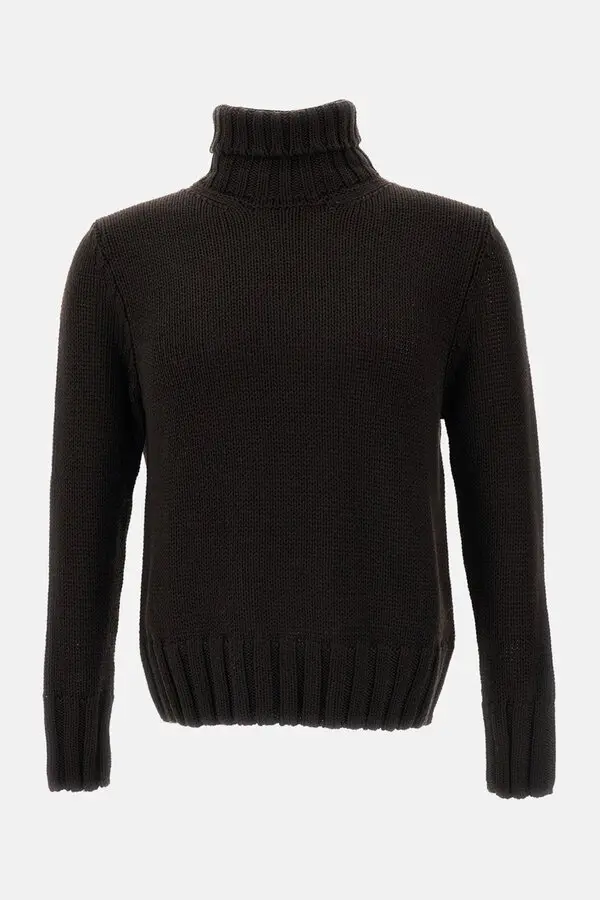 CUSTOMER LOVERS Maglione Lupetto In Lana - Brown