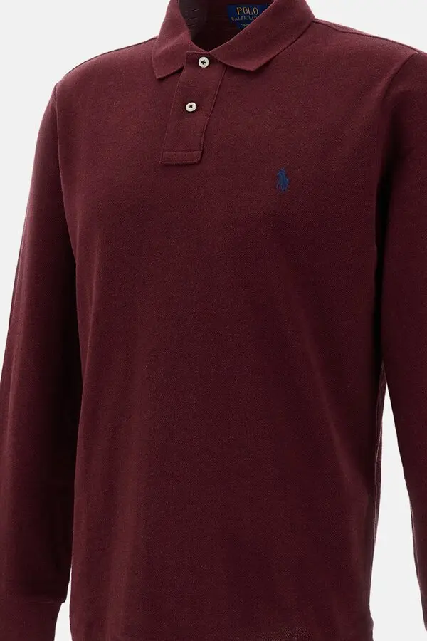 Polo Ralph Lauren Polo In Piqué A Maniche Lunghe - Rosso