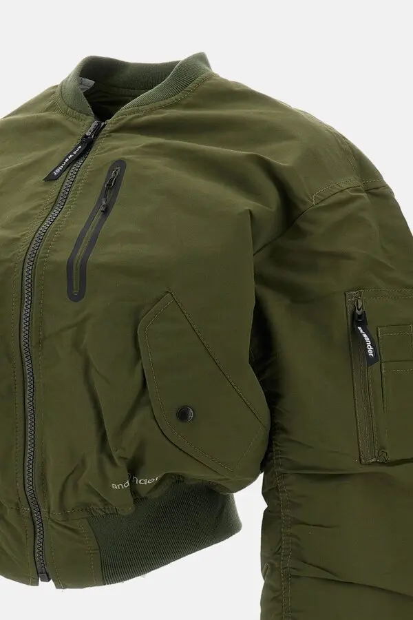 AND WANDER Giacca Bomber Flight In Misto Nylon Cordura - Green