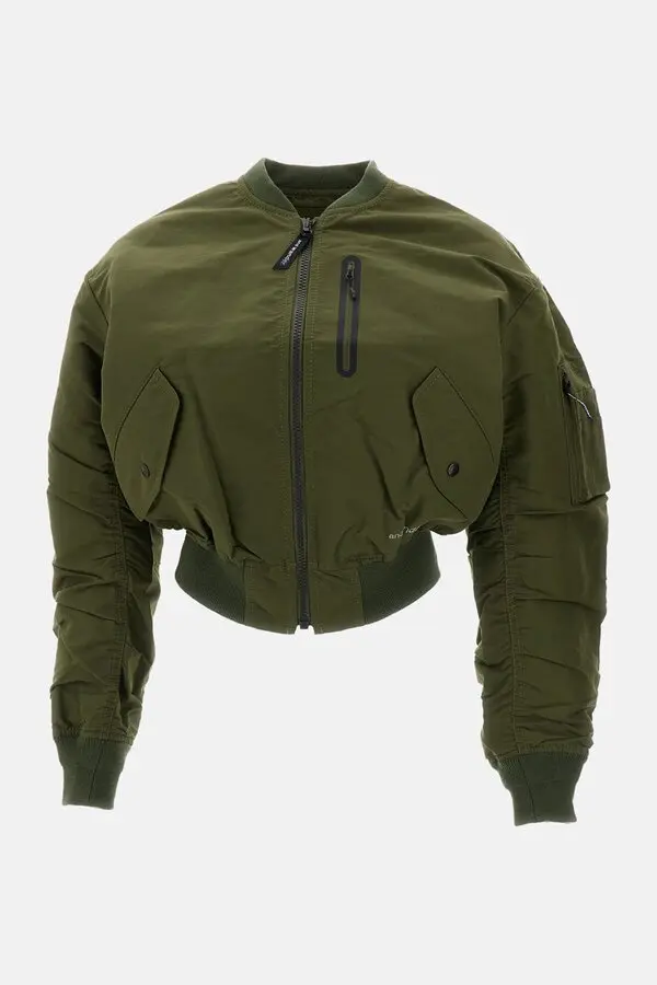 AND WANDER Giacca Bomber Flight In Misto Nylon Cordura - Verde