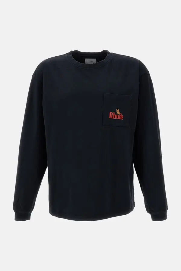 Rhude Maglia A Maniche Lunghe American Spirit Pocket - Black