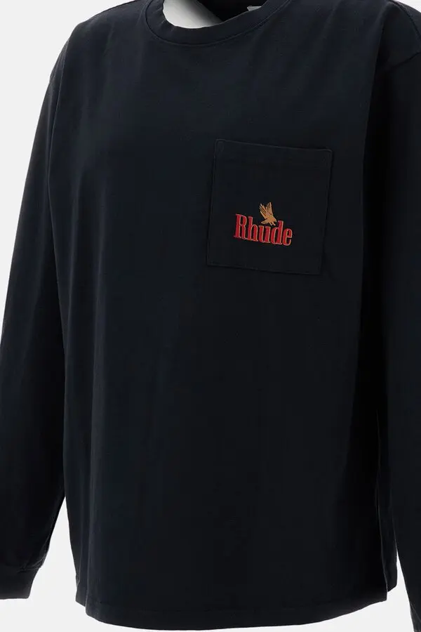 Rhude Maglia A Maniche Lunghe American Spirit Pocket - Black