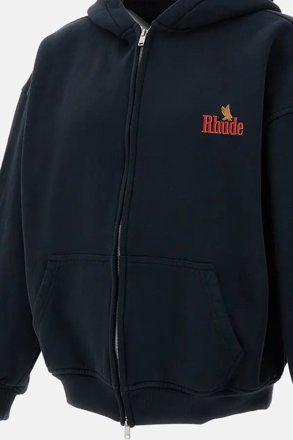 Rhude Felpa Con Cappuccio E Zip American Spirit