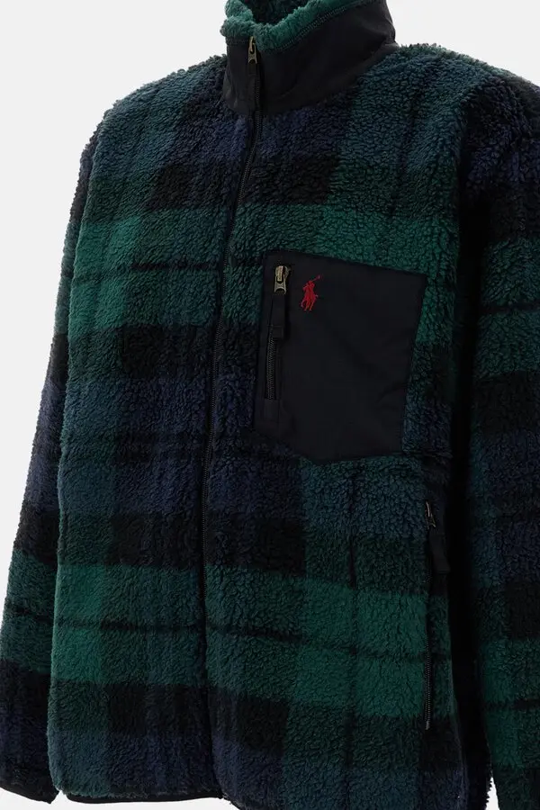 Polo Ralph Lauren Felpa Con Zip In Pile A Quadri