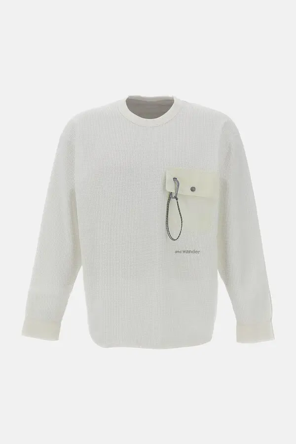 AND WANDER Maglia A Maniche Lunghe - Bianco