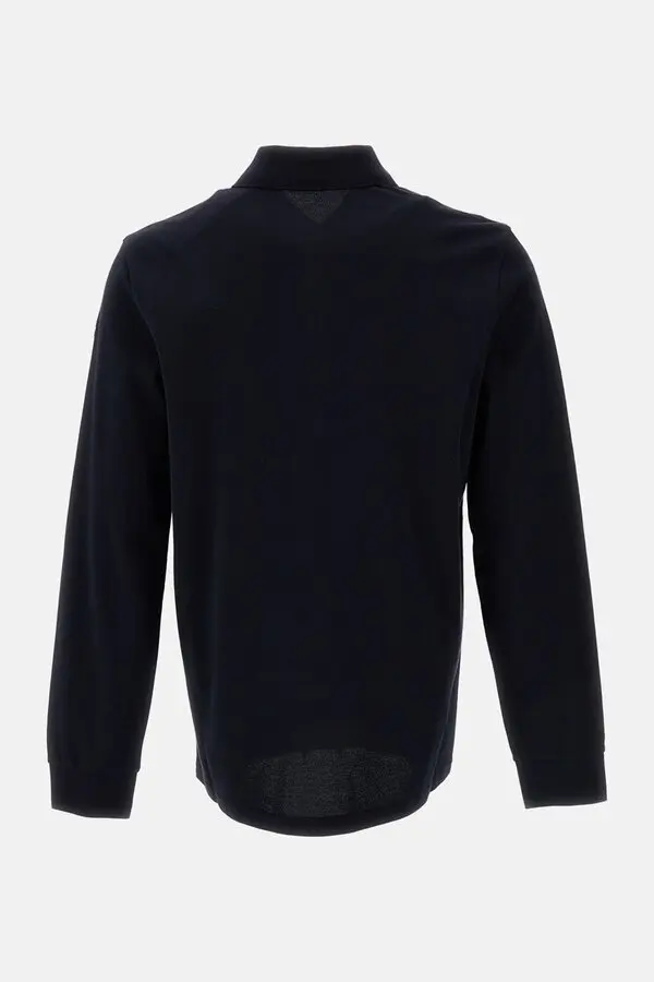 Moncler Polo A Maniche Lunghe - Blue