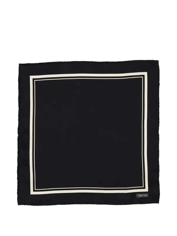 TOM FORD Tonal Frame Silk Pocket Square - Black