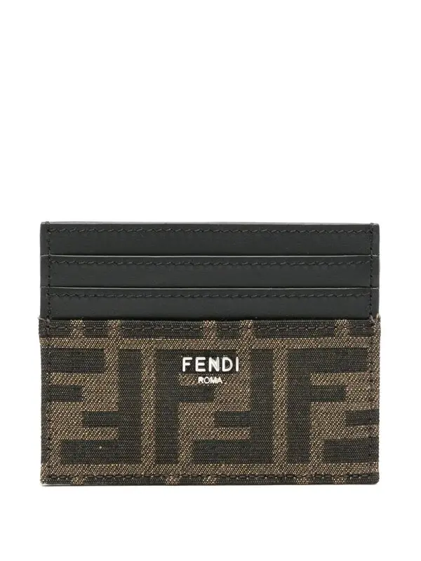 Fendi Ff Jacquard Fabric Card Holder
