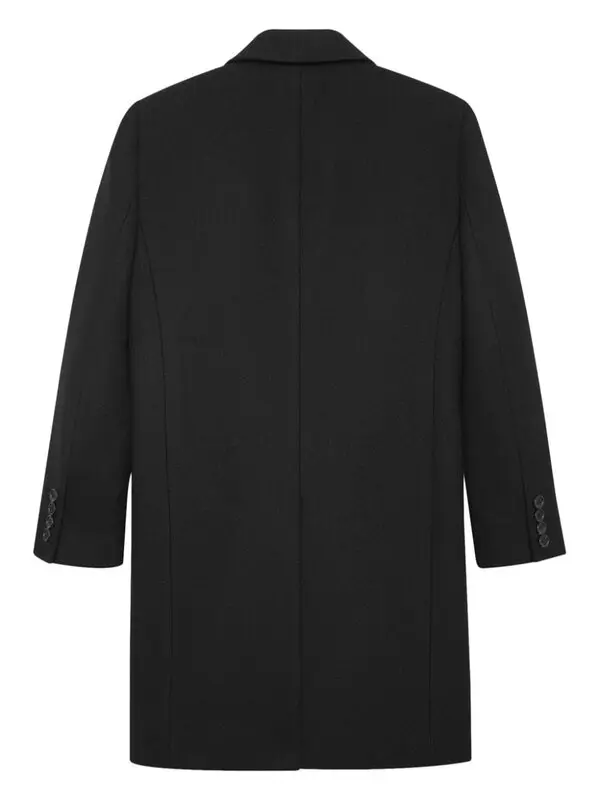 Saint Laurent Cappotto Doppiopetto In Lana - Black